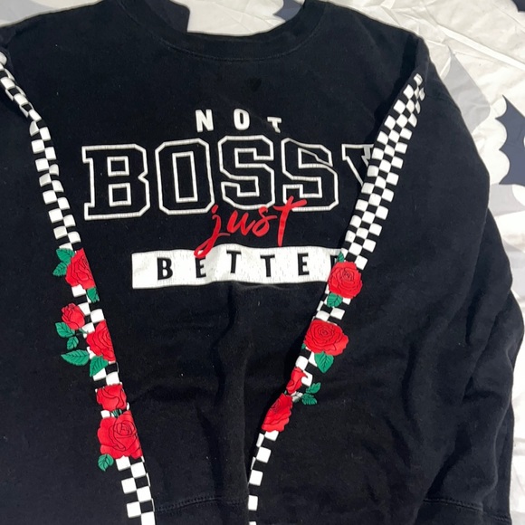 Wound Up | Sweaters | Bossy Sweater With Roses | Poshmark